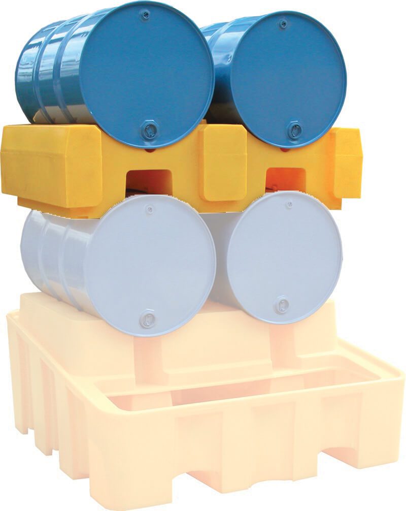 Yellow stacker unit for 2 x 205L drums - Oil and Fuel Spill Kits | Oil ...