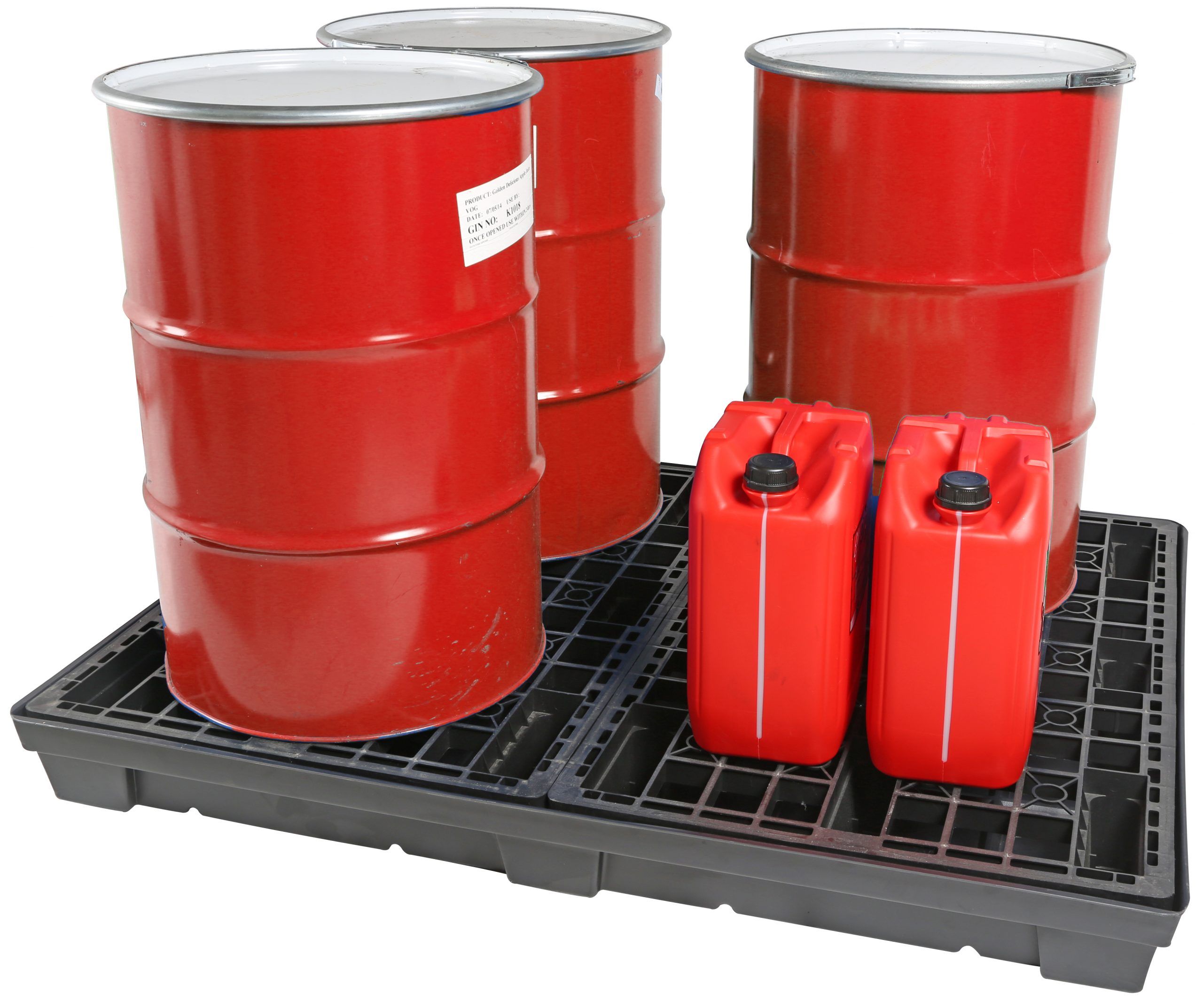 3 x 20 litre Drum Stand in Bund - Oil and Fuel Spill Kits | Oil Spill Kit