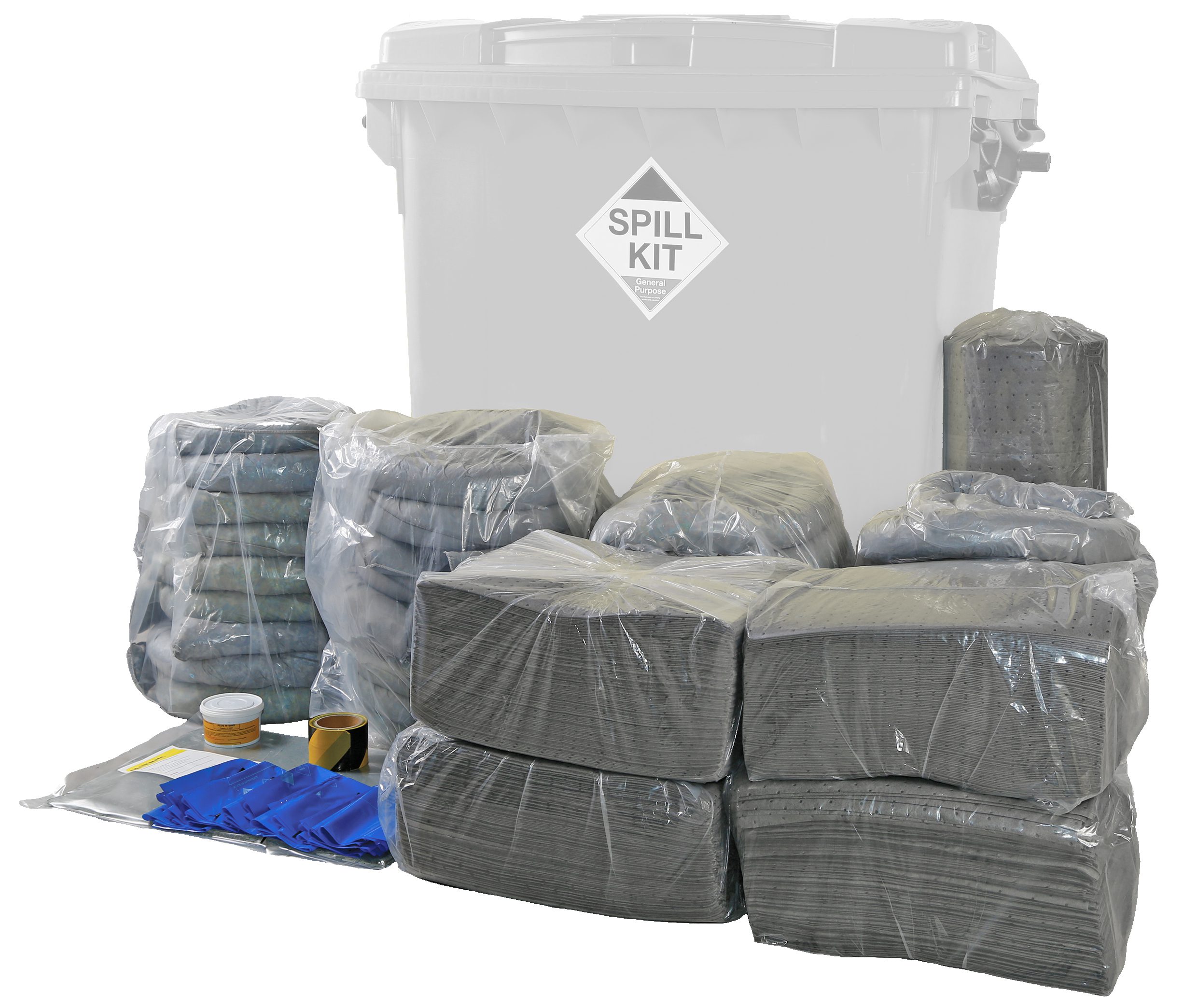 800 Litre General Purpose Spill Kit in a Wheelie Bin