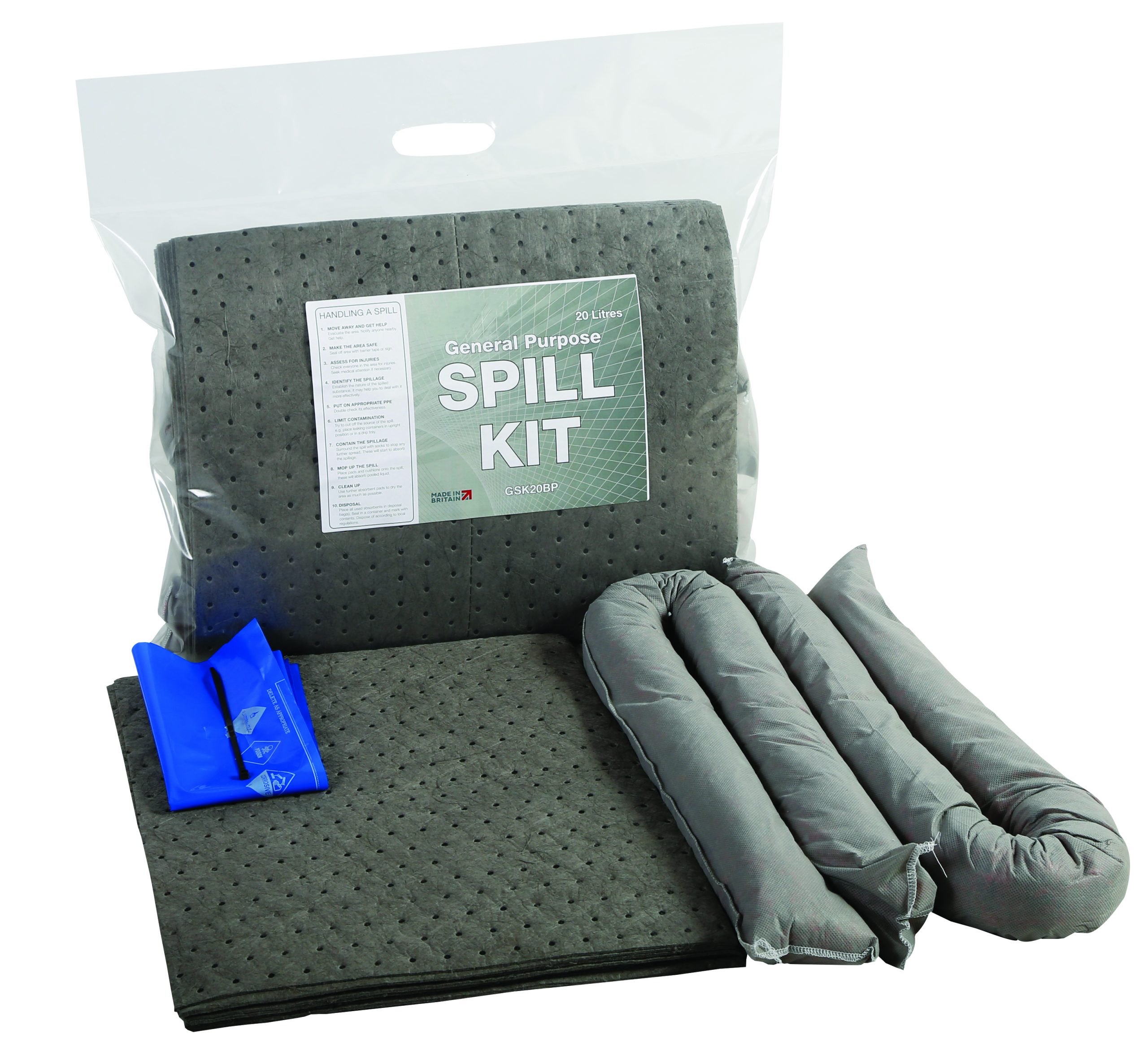 General Purpose Spill Kit in sealed Break Pack - Oil and Fuel Spill ...