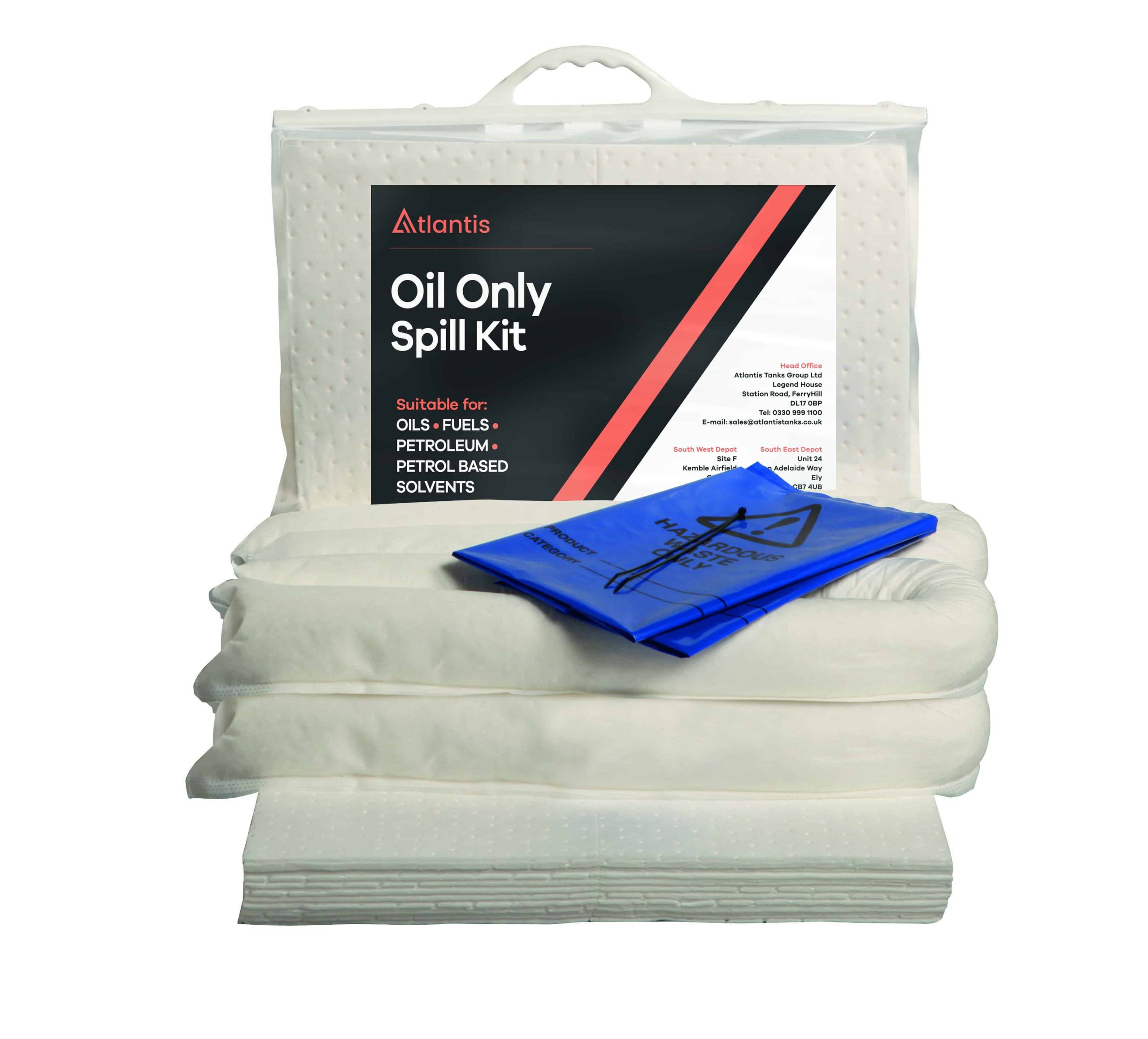 Oil Only Absorbent Spill Kit 40 Litre Clip Top Bag - Oil and Fuel Spill ...