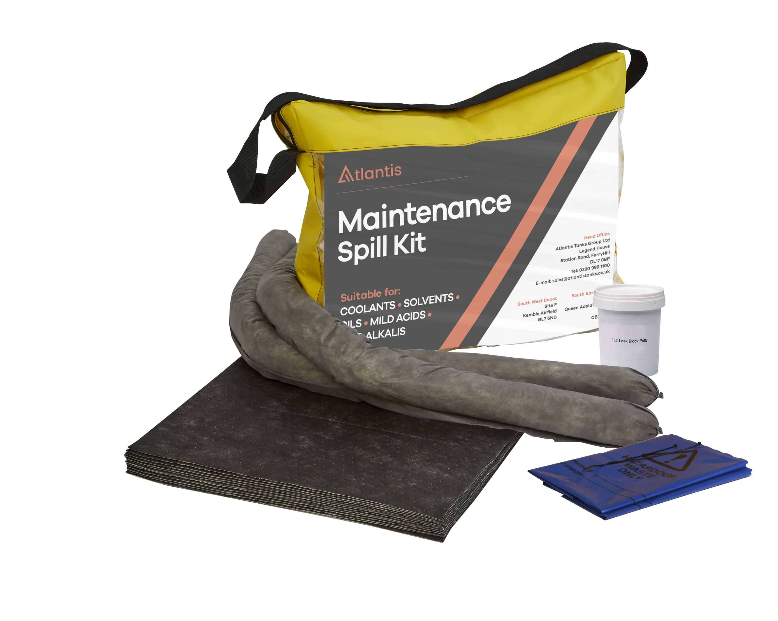 Maintenance Absorbent Spill Kit 50 Litre Holdall Bag with Putty - Oil ...
