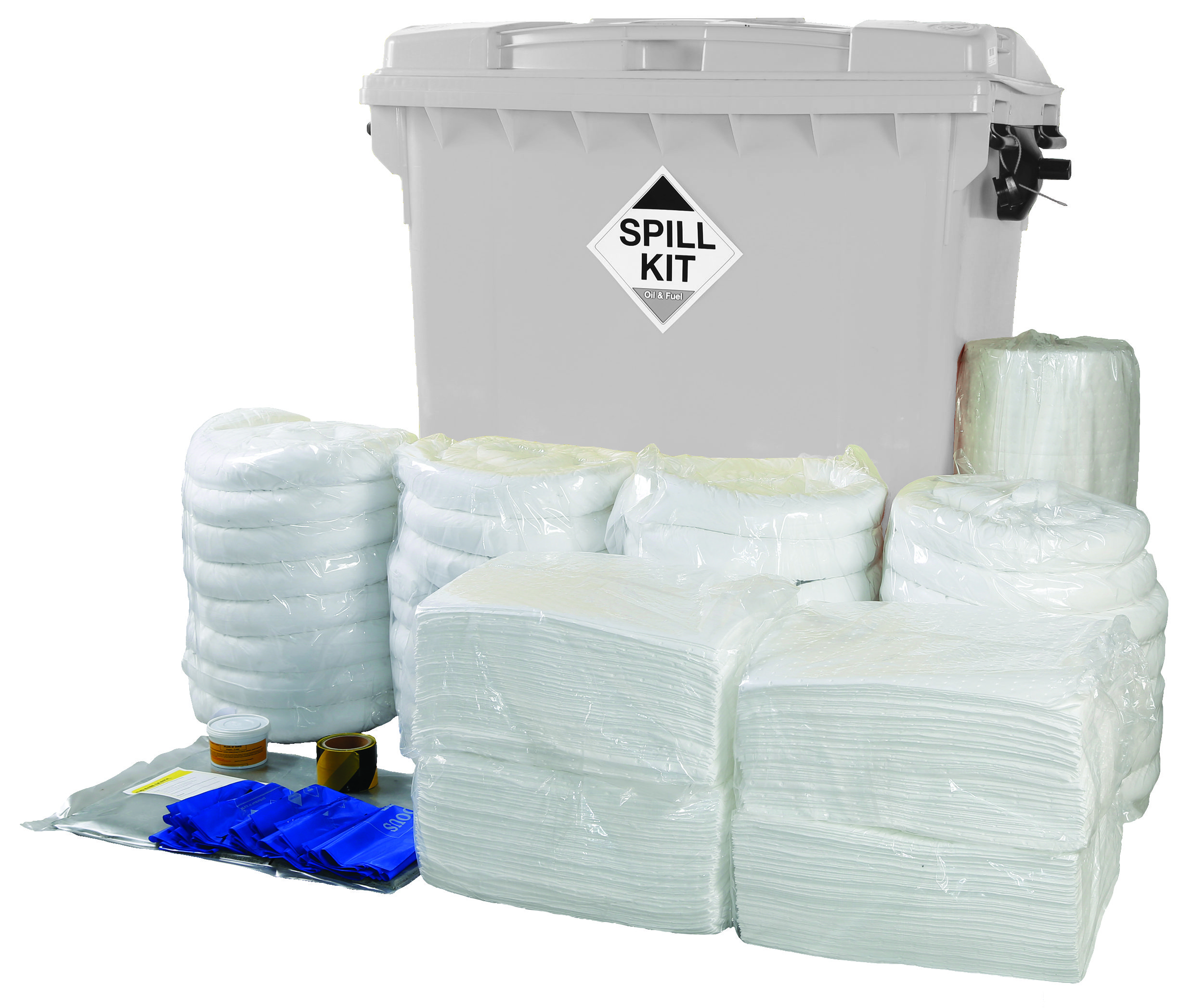800 litre Oil & Fuel Spill Kit in Wheelie Bin