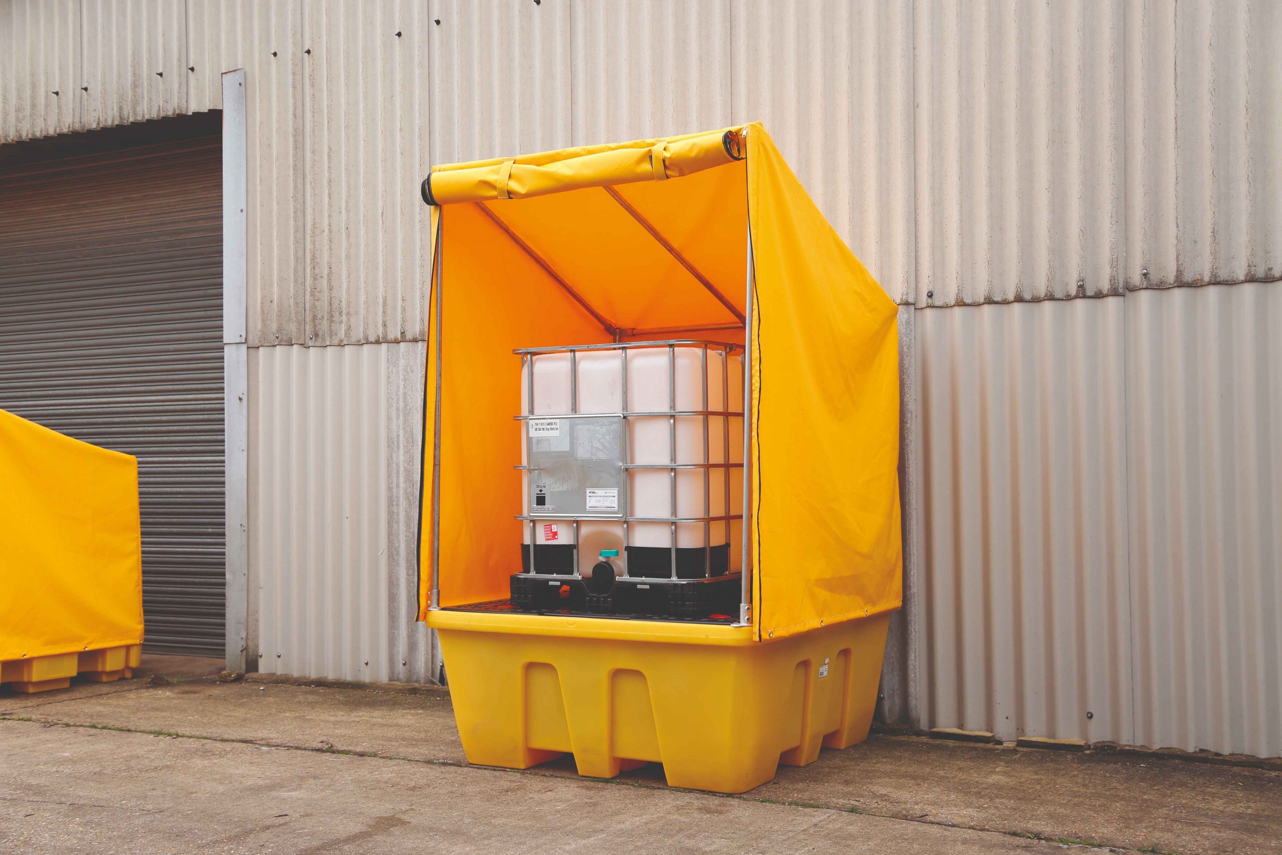 Single IBC Spill Pallet with Framed Cover - Oil and Fuel Spill Kits ...