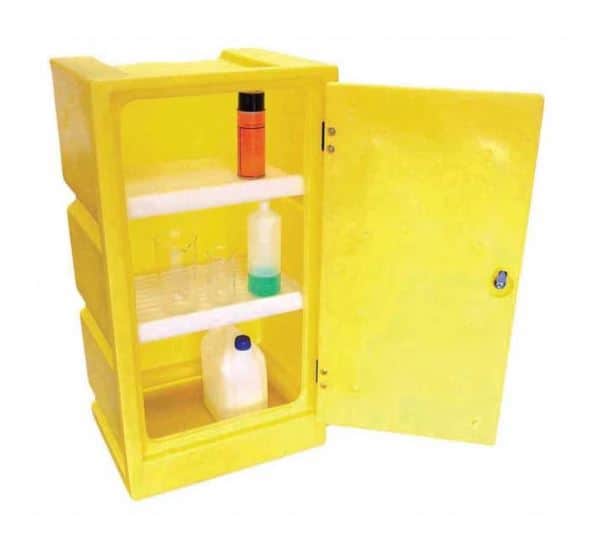 Small Storage Cabinet, lockable with 2 shelves, 15ltr bund - Oil and ...