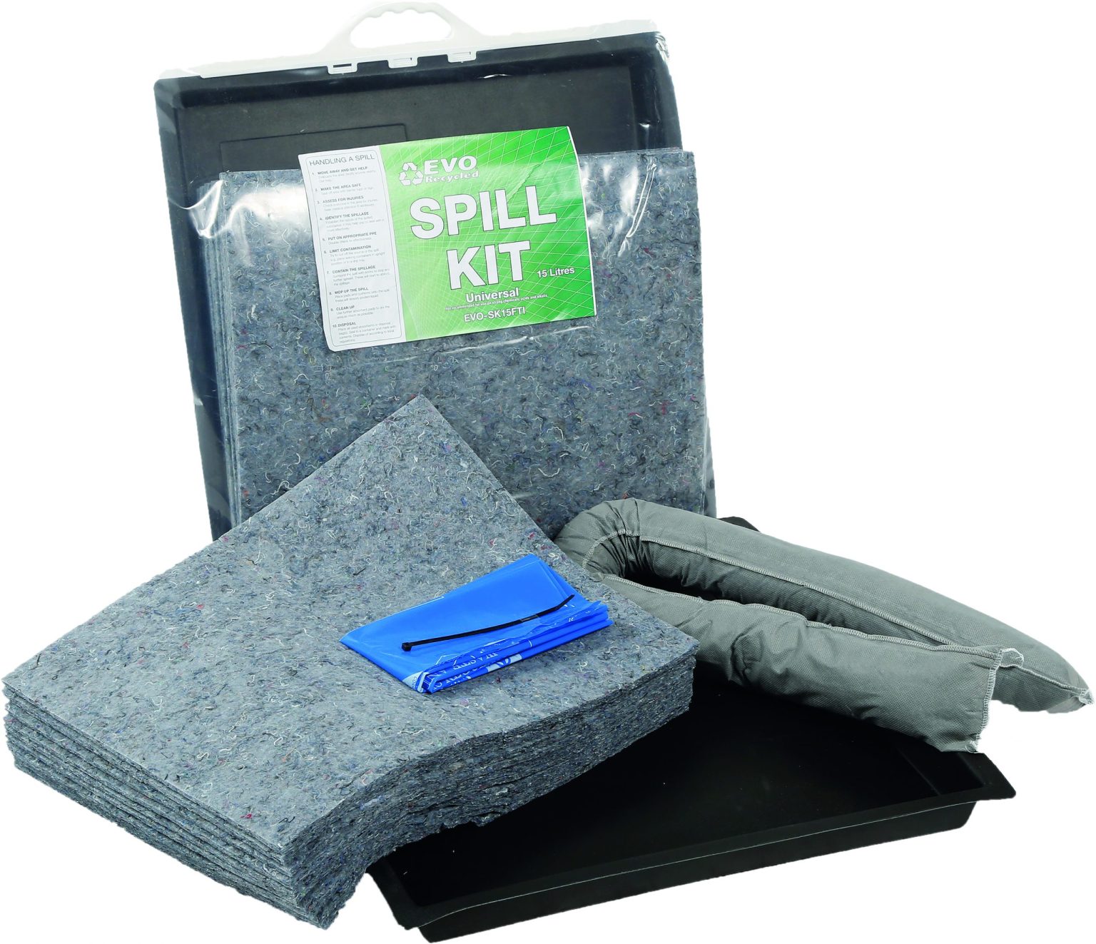 15 Litre Spill Kit with Flexi-Tray - Oil and Fuel Spill Kits | Oil ...