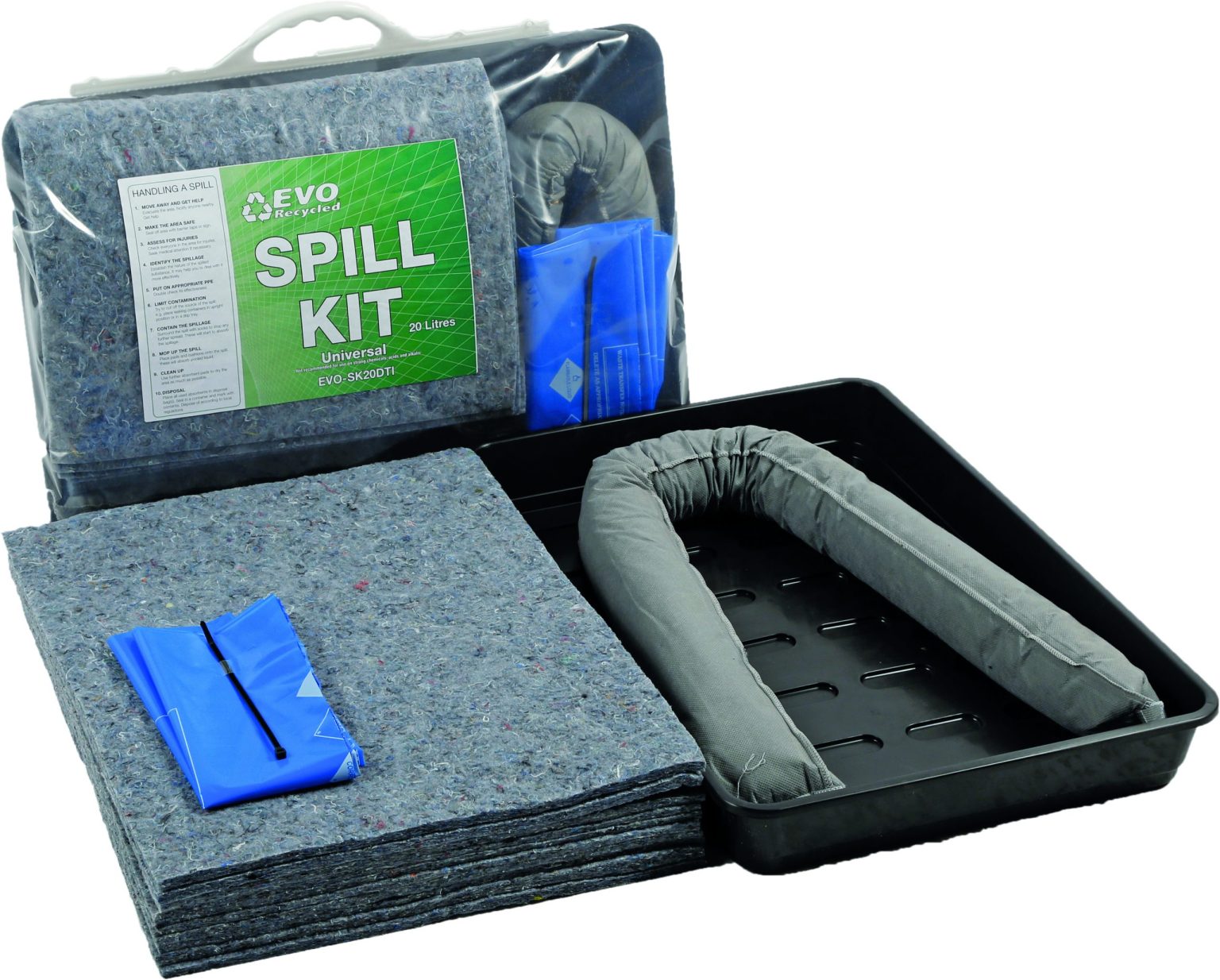 20 litre spill kit with Drip Tray - Oil and Fuel Spill Kits | Oil Spill Kit