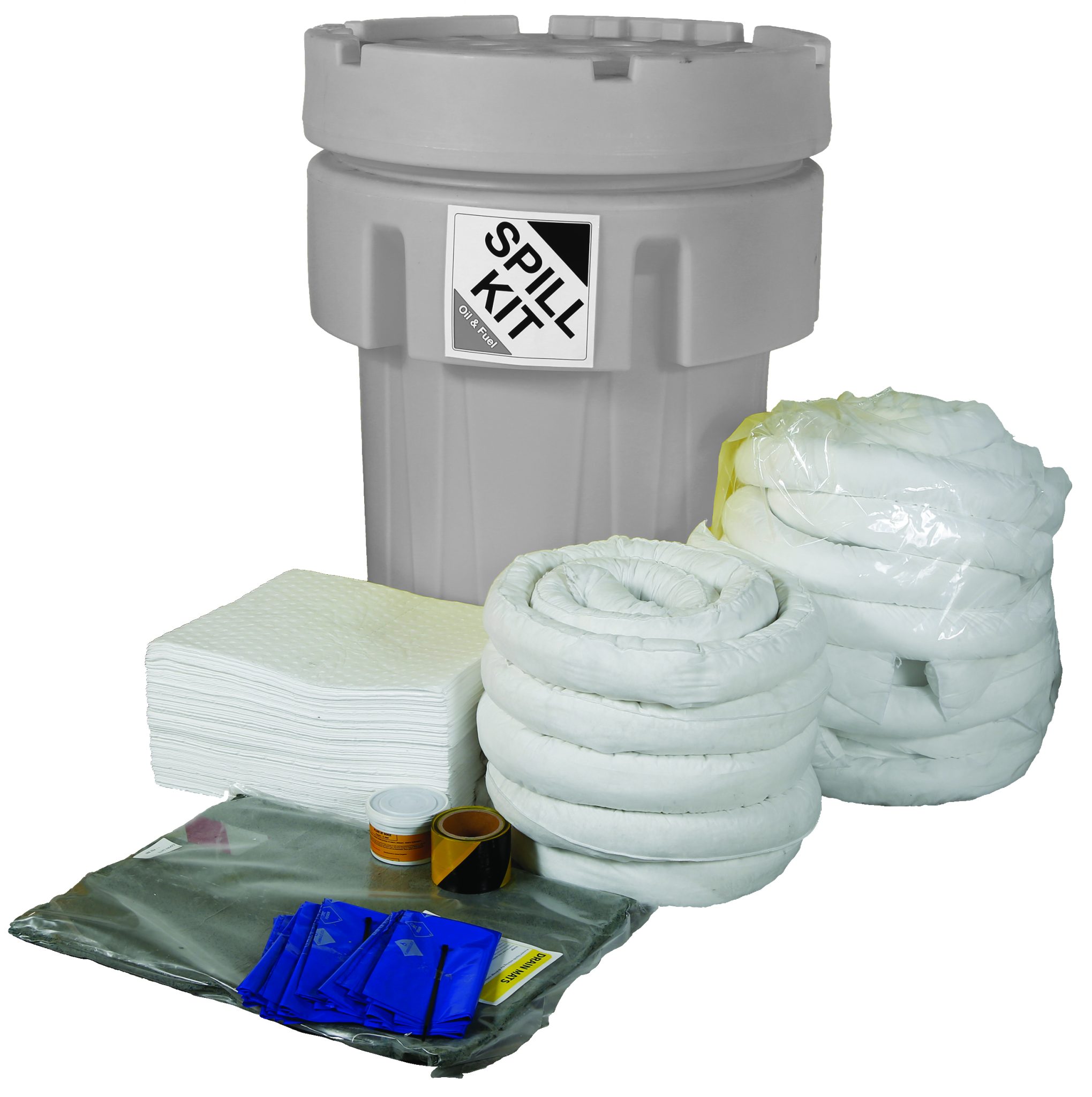 250 Litre Oil & Fuel Spill Kit in Overpack Drum