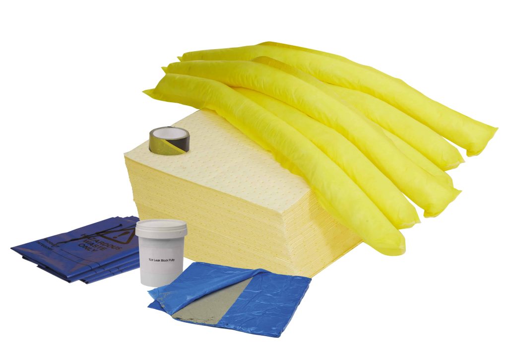 Chemical Absorbent Spill Kit 400 Litre 4 Wheeled Bin with Drain Cover ...