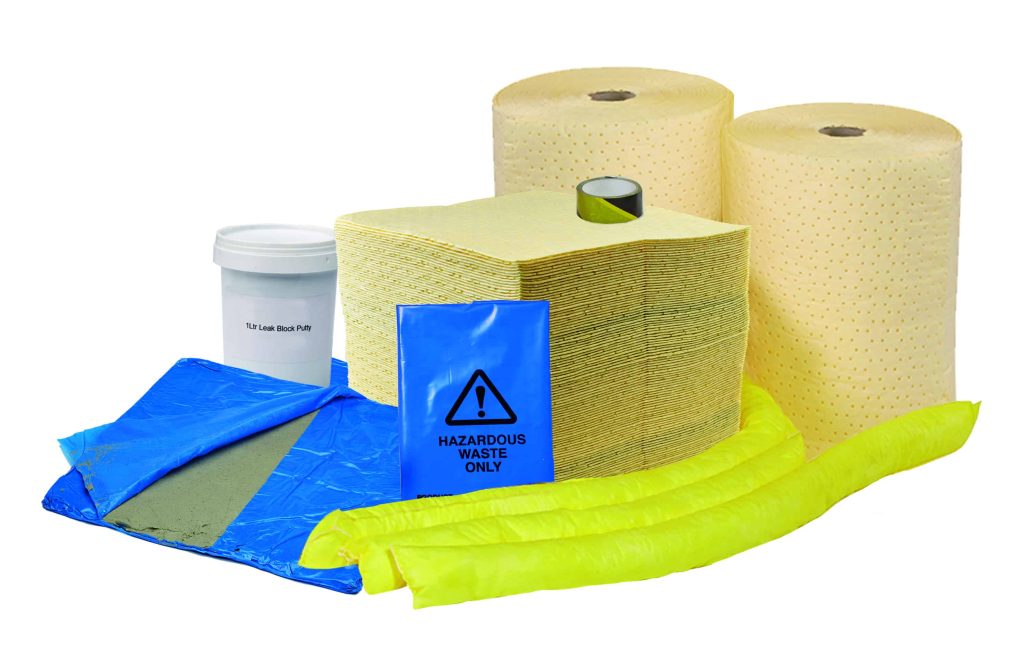 Chemical Absorbent Spill Kit 800 Litre 4 Wheeled Bin with Drain Cover ...