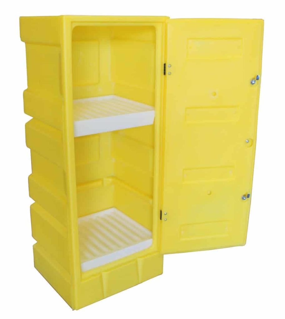 Medium Storage Cabinet, lockable with 3 shelves, 17ltr bund - Oil and ...